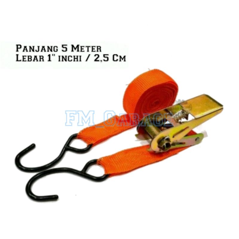 Jual Tali pengikat barang atau Bok Sound system 1" x 5mtr Rachet tie ...