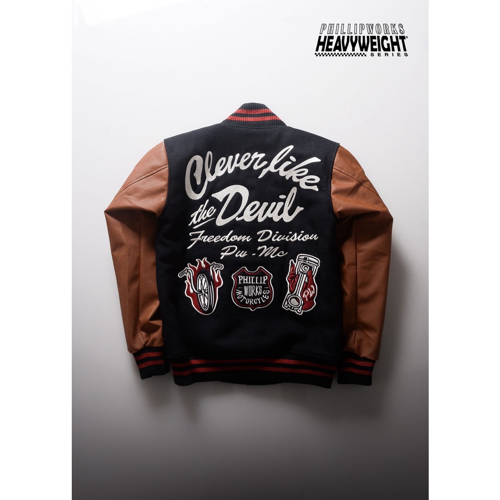 Jual PHILLIP WORKS ORIGINAL VARSITY JACKET Clever Devil Varsity - JAKET ...