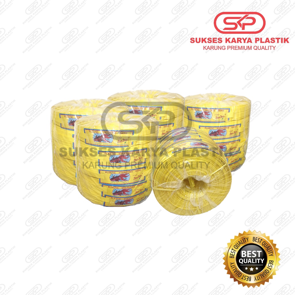 Jual TALI STRAPPING BAND KUNING/ KLAM 1 PACK LEBAR 15 MM (5 ROLL) MEREK ...