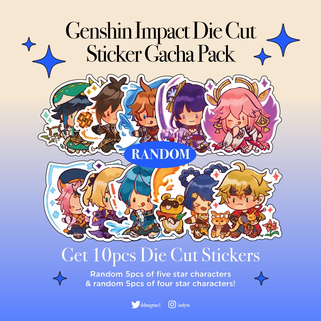 Jual GACHA PACK Genshin Impact Die Cut Stickers | Shopee Indonesia