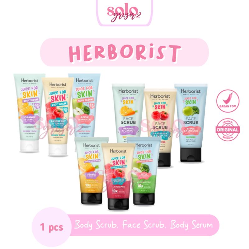 Jual HERBORIST BODY SERUM, FACE SCRUP, EXFOLIATING GEL | Shopee Indonesia