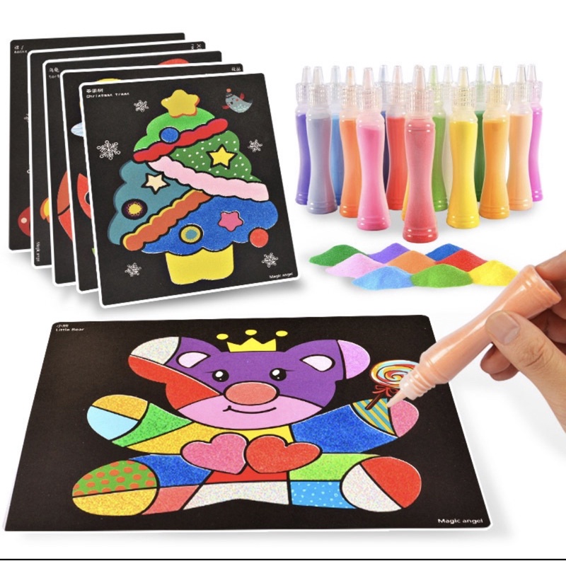Jual sand painting game mewarnai gambar pasir mainan lukisan pasir ...
