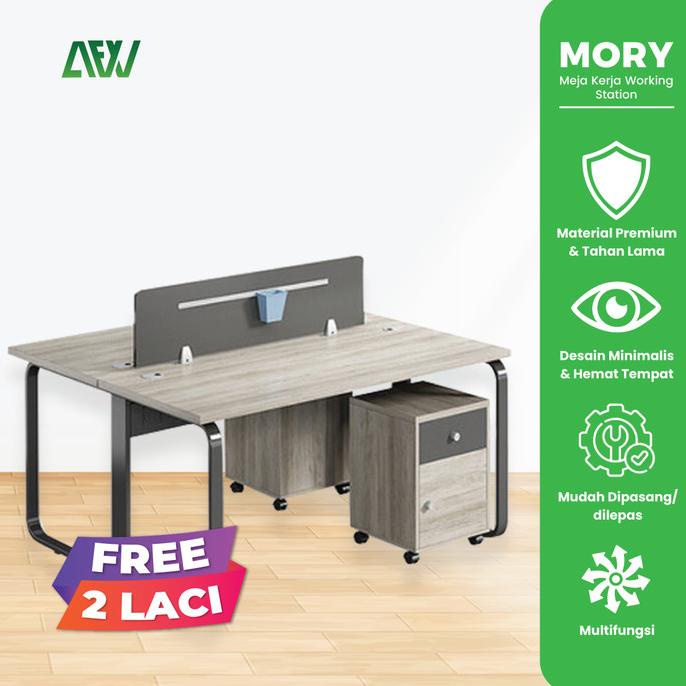 Jual Mory Meja Staff Kantor | Meja Kerja Working Station Office Desk+2 ...