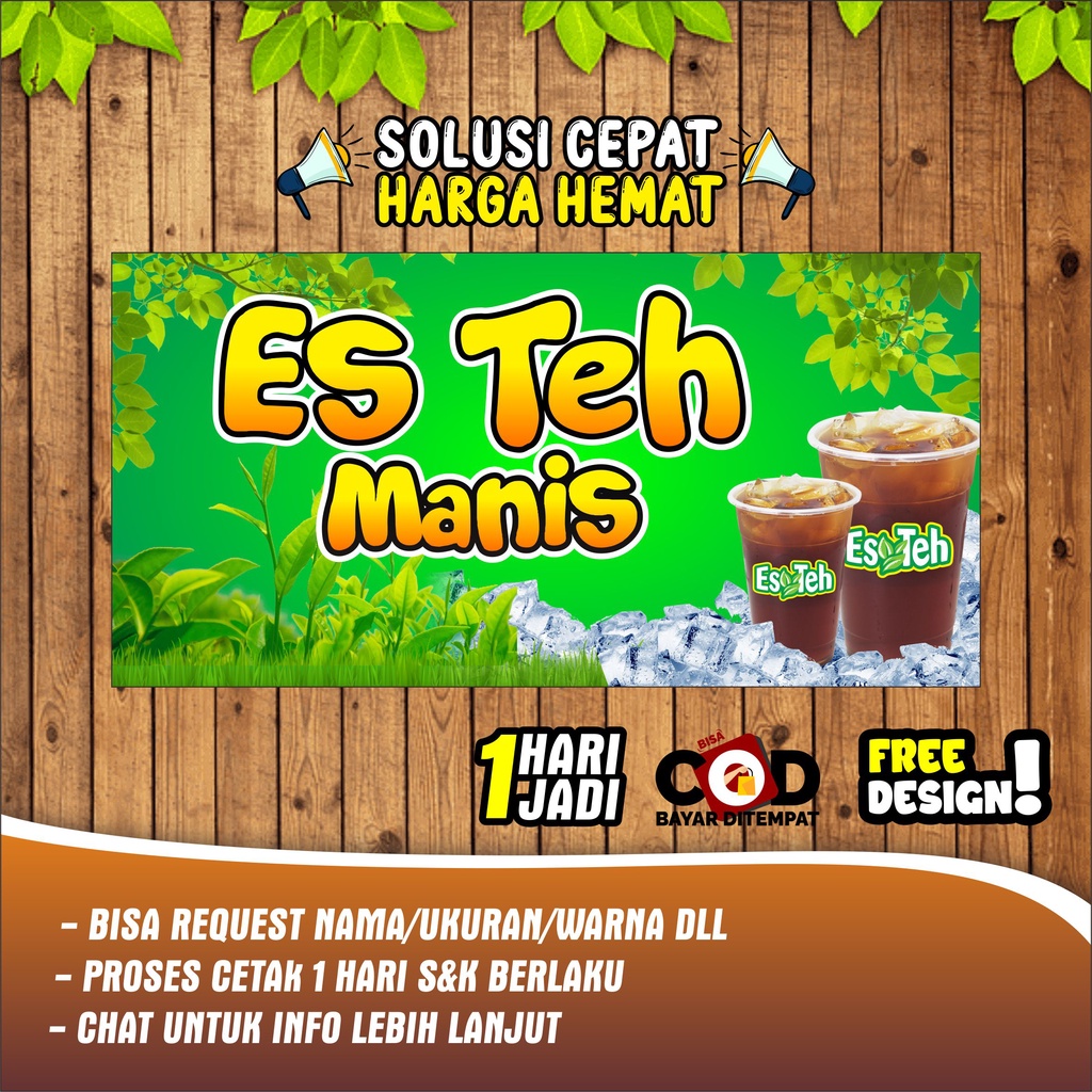 Jual Spanduk/Banner/Backdrop Es Teh Manis Terbaru Free ubah Nama dan ...