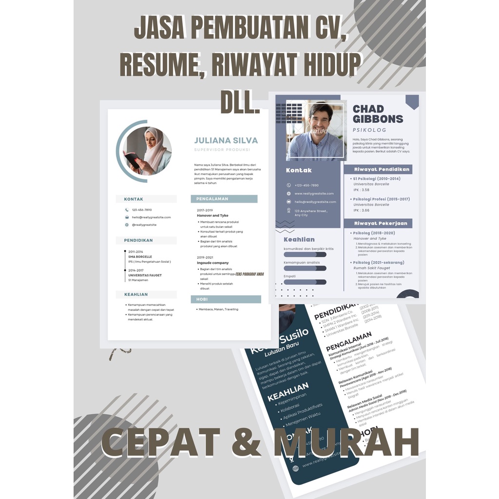 Jual JASA PEMBUATAN CV, RESUME, DAFTAR RIWAYAT HIDUP Berkualitas ...