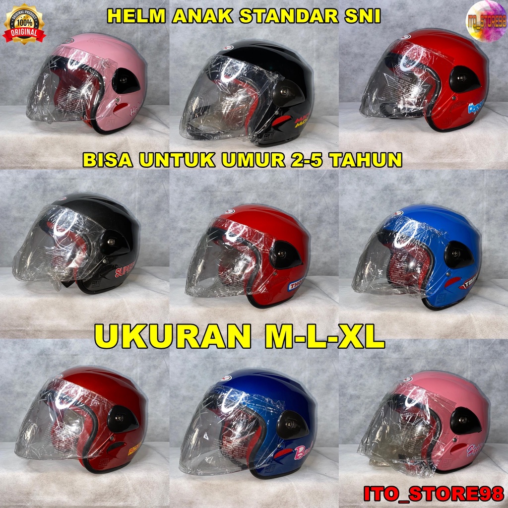 Jual Helm Sepeda Motor Half Face Motif Gambar Karakter Anak Umur 2 3 4 ...