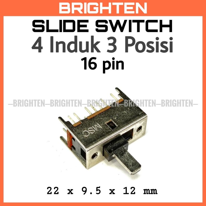 Jual Slide Switch Geser 3 Posisi 4 Induk 16 Pin Lurus | Shopee Indonesia