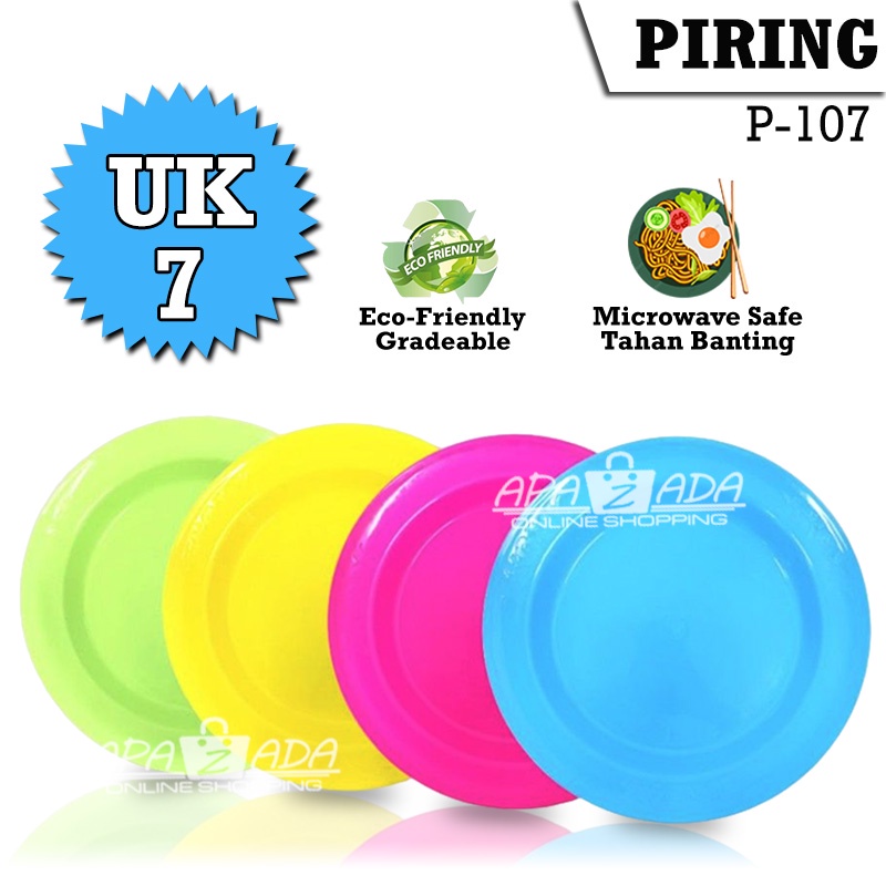 Jual Apazada - Piring Makan Plastik Bulat Warna Uk 7 / Plastic Plate ...