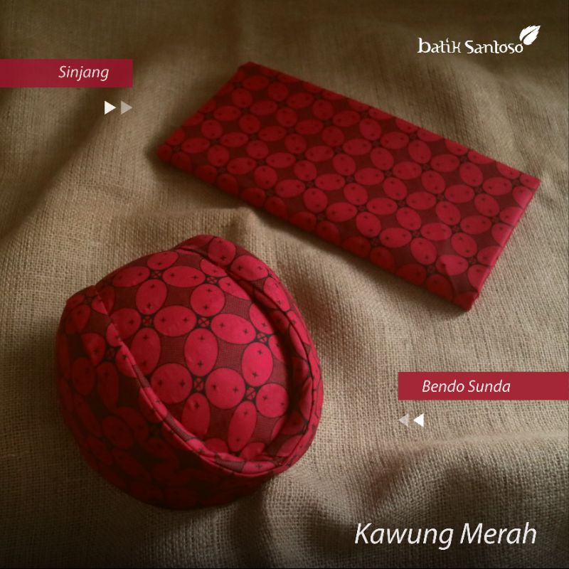 Jual Batik Santoso Kawung Merah - Bendo Sunda dan Sinjang Batik Santoso ...