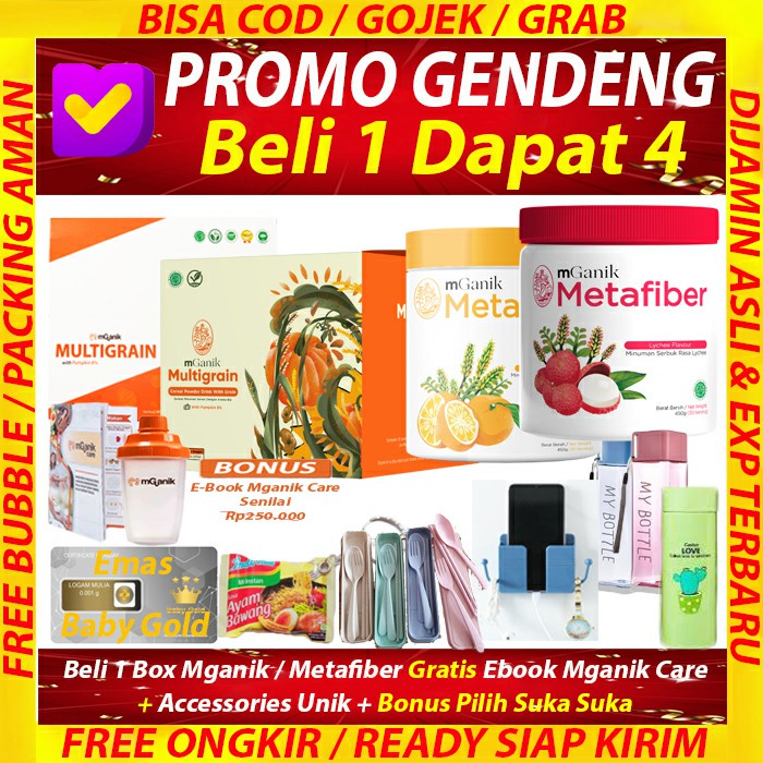 Jual MGANIK MULTIGRAIN ORIGINAL 1 BOX ISI 20 SACHET M GANIK METAFIBER ...