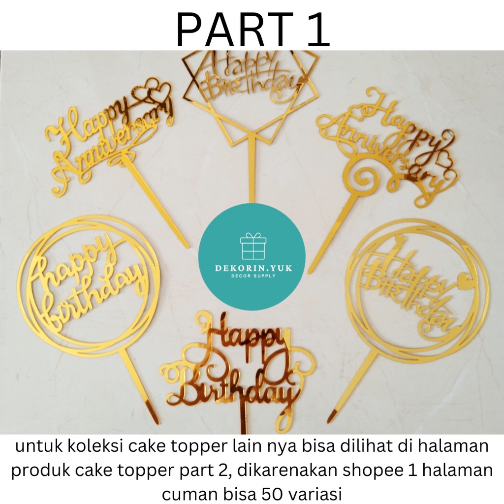 Jual PART1 CAKE TOPPER TERLENGKAP TERMURAH Cake Topper Barakallah Fii Umrik Cake topper Happy ...