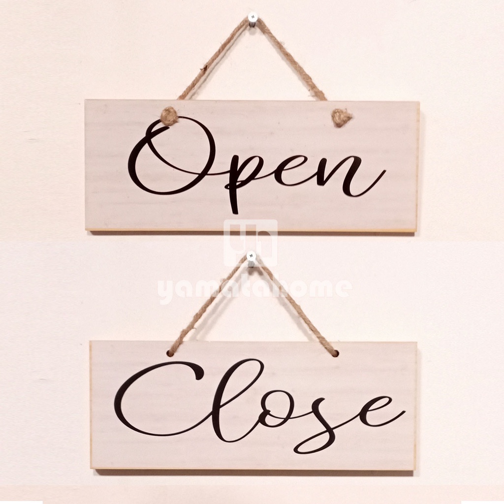 Jual Yamata Sign Board Wooden Papan Nama Open Close Kayu Wood dari ...