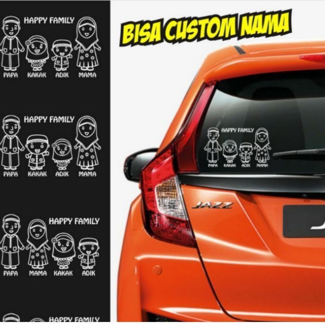Jual stiker happy family /super family/budy family kaca belakang mobil ...