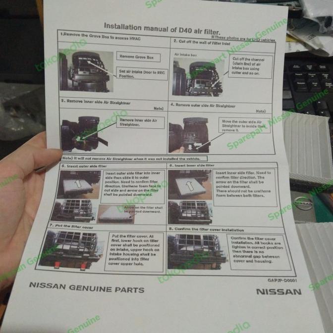 Jual Air Filter Ac Kabin Cabin Navara D40 100% Original Nissan 27274 ...