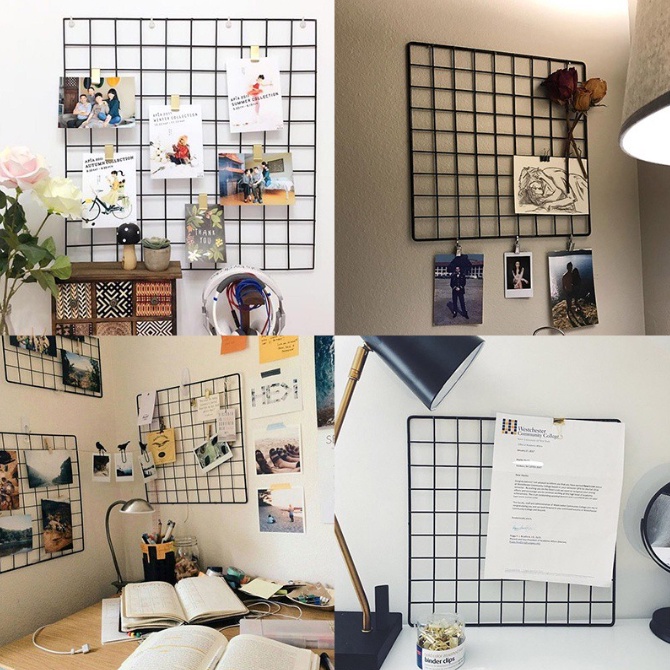 Jual HIJANG Hiasan Dinding wire grid Keranjang Besi Rak Gantung ...