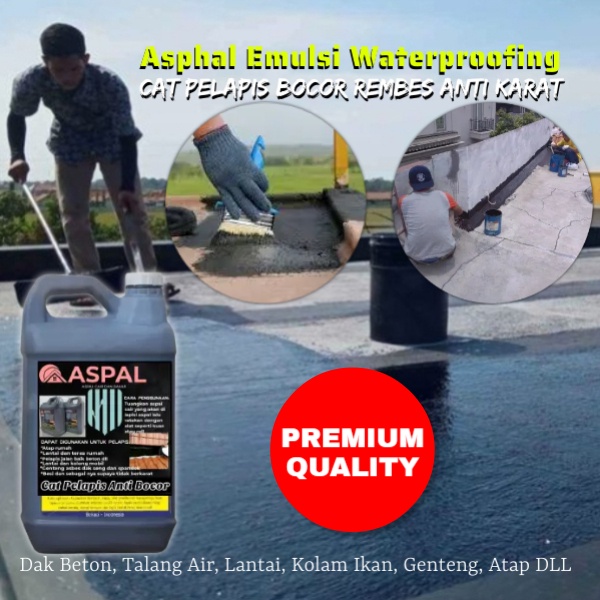 Jual Asphalt Emulsi Waterproofing Cat Waterproof Anti Bocor Dak Beton Atap Rumah genteng Lantai ...