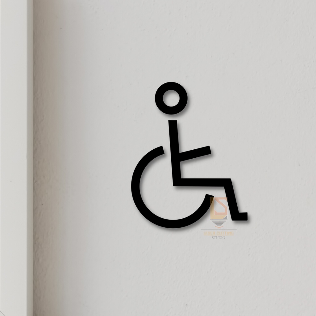 Jual Sign Toilet Difabel Akrilik 15 cm | Stiker Toilet Difabel Akrilik ...