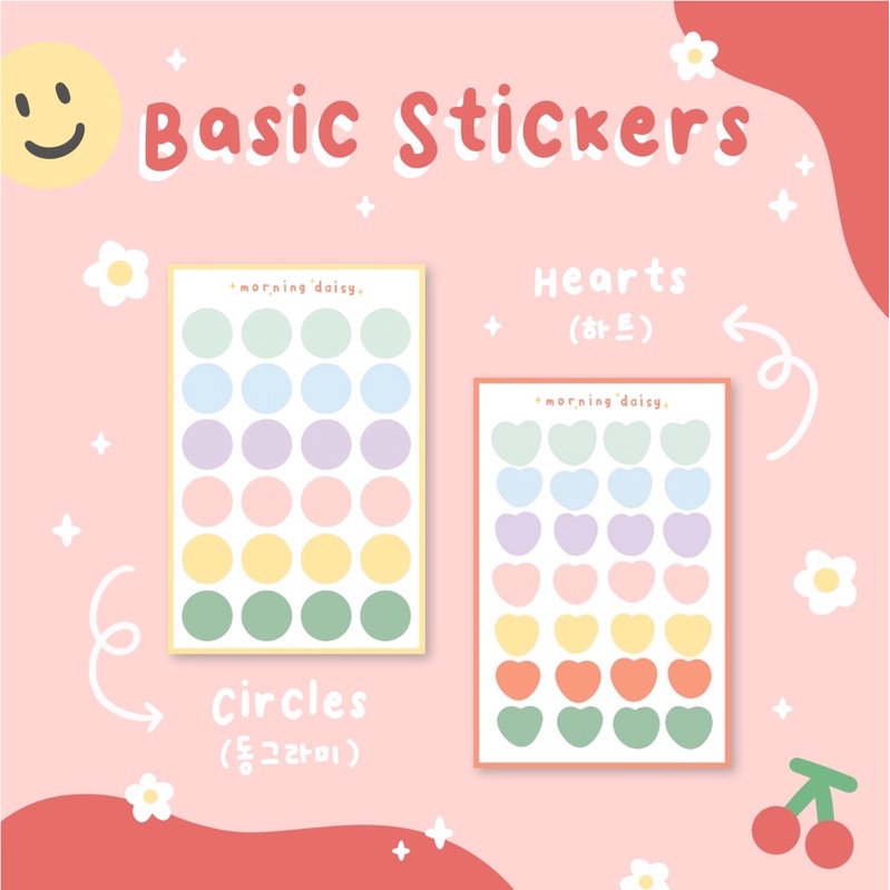 Jual Basic Stickers (Circles & Hearts) | Shopee Indonesia