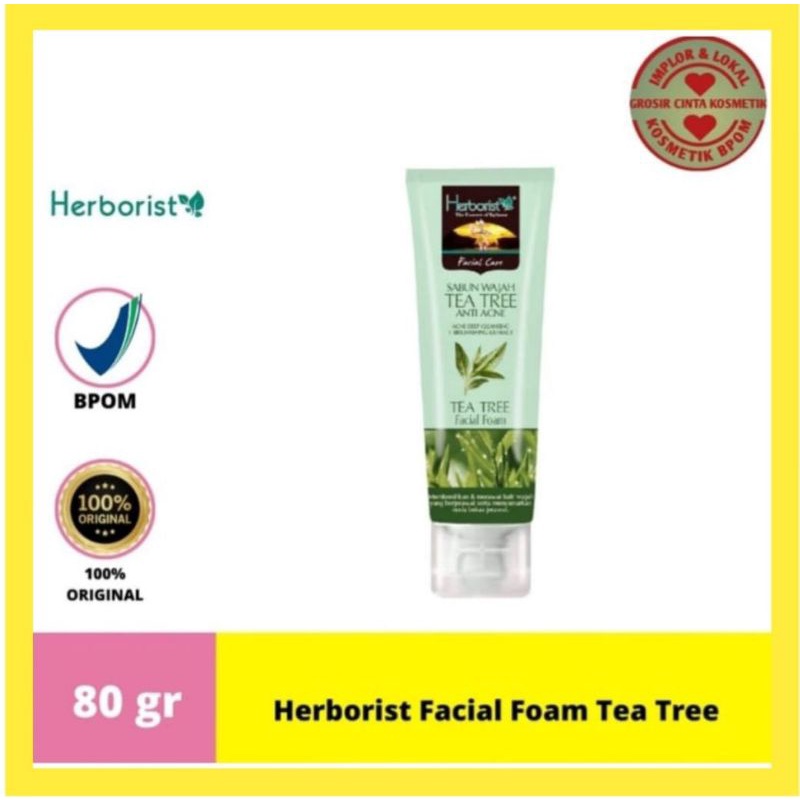 Jual Herborist Facial Foam Tea Tree Anti Acne Sabun Cuci Muka 80gr ...