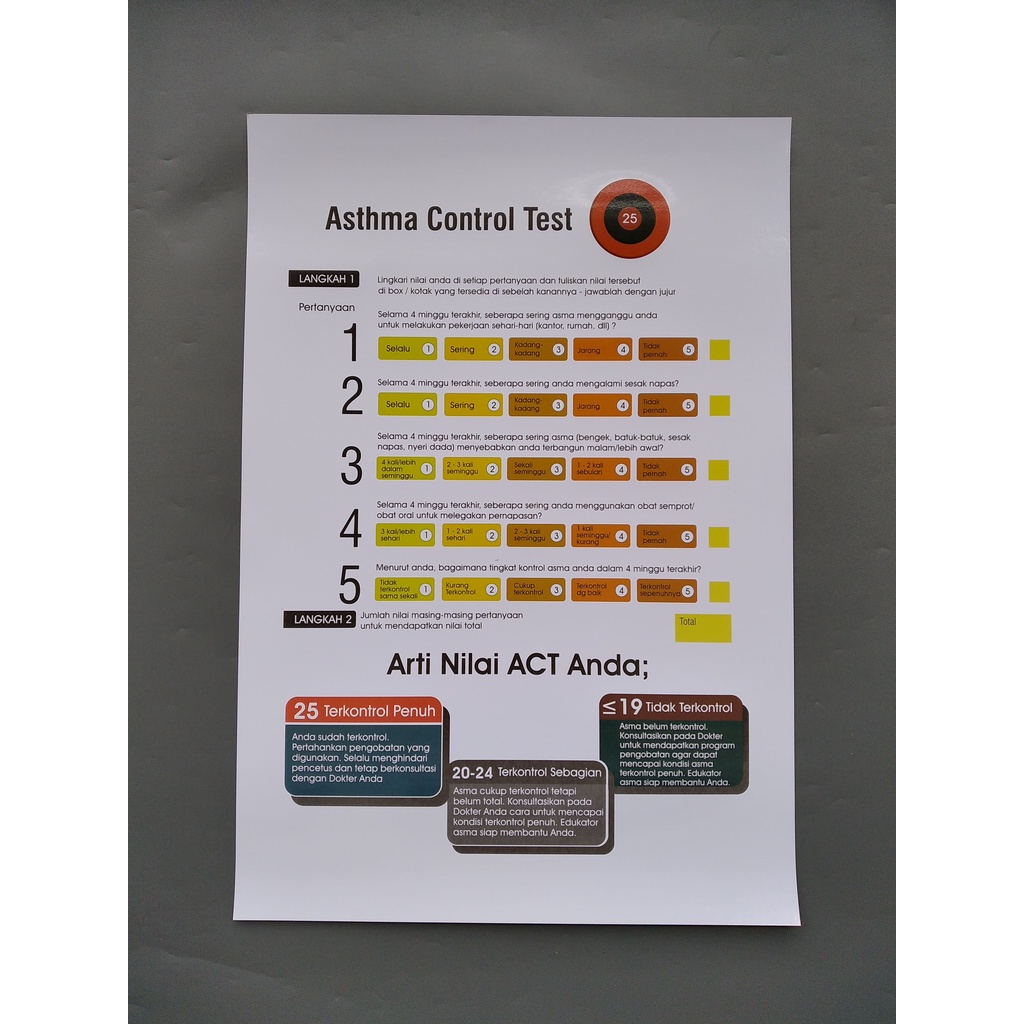 Jual Poster Kontrol Tes Asma, Poster ACT, Poster Kesehatan, Poster ...