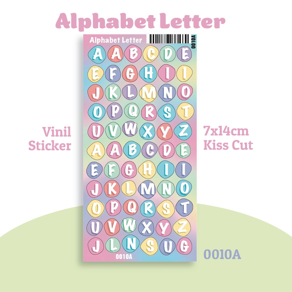 Jual Sticker Party Alfabet Huruf Abjad Letter A-Z Kiss Cut Warna Pastel ...