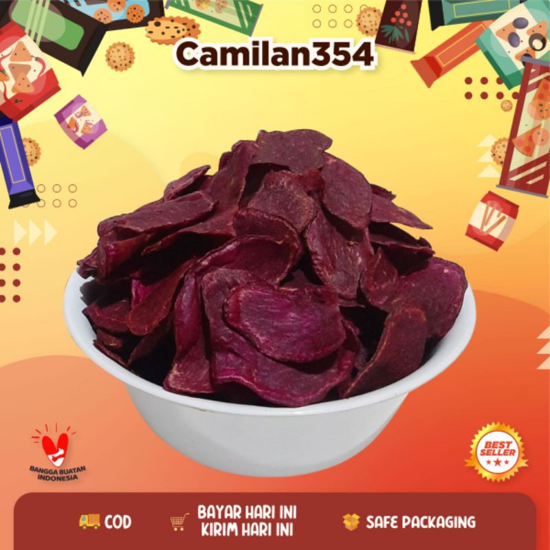 Jual Keripik Ubi Ungu Manis - 200gr / Kripik Ketela Murah | Shopee ...