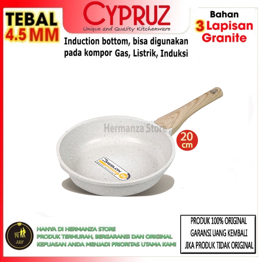 Jual Cypruz Fry Pan White Granite DieCast 20 cm FP-0951 Wajan Induksi | Shopee Indonesia
