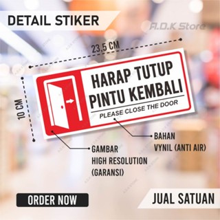 Jual STIKER HARAP TUTUP PINTU KEMBALI | Shopee Indonesia