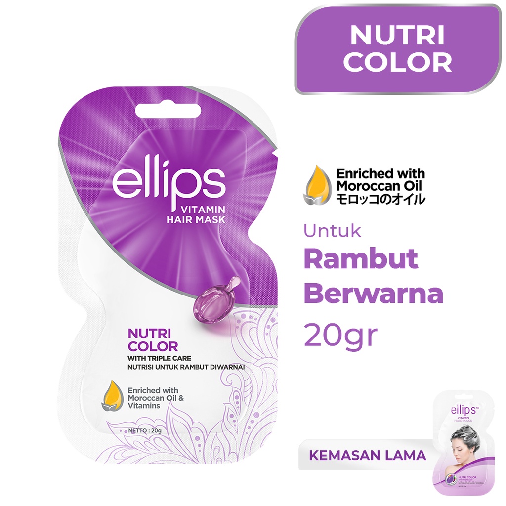 Jual Ellips Hair Mask Nutri Color Sachet 20gr | Shopee Indonesia