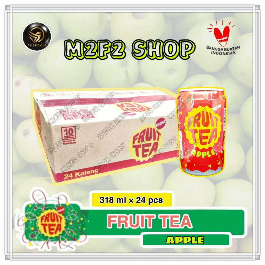 Jual Fruit Tea Sosro Apple Can | Teh Rasa Apel Kaleng - 318 ml (Kemasan Karton) | Shopee Indonesia