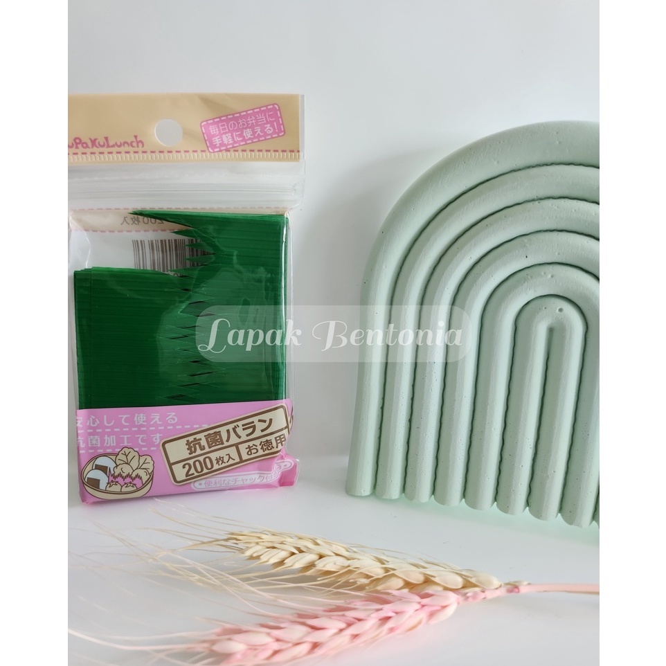 Jual Green Barans / Baran Bento Hijau / Pembatas makanan bento motif ...