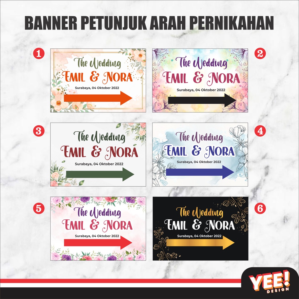 Jual BANNER/SPANDUK PENUNJUK ARAH PERNIKAHAN | Shopee Indonesia