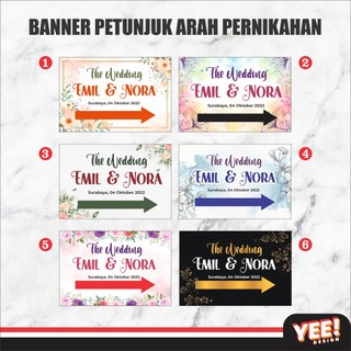 Jual BANNER/SPANDUK PENUNJUK ARAH PERNIKAHAN | Shopee Indonesia