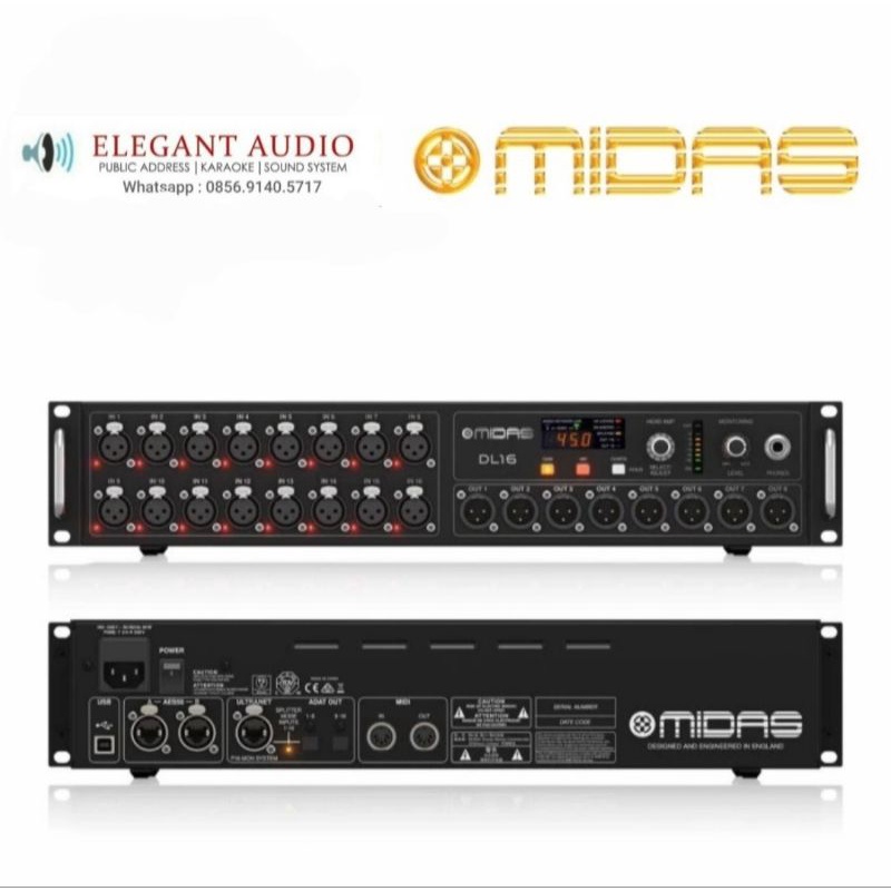 Jual Digital Stagebox MIDAS DL16 | MIDAS DL-16 (16 Input 8 Output ...