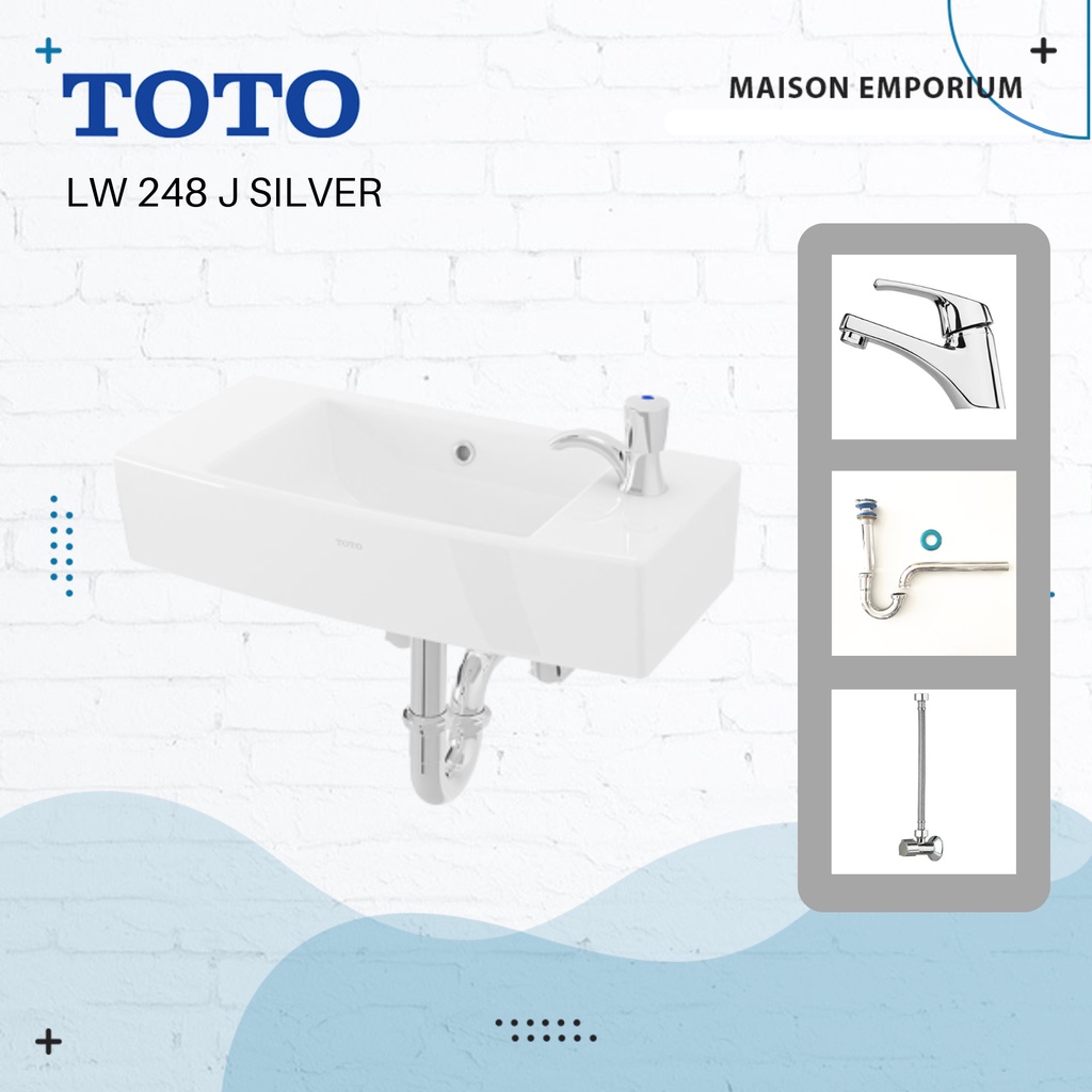 Jual PAKET WASTAFEL TOTO LW248JT1 SILVER/ SET WASHTAFEL TOTO TINGGAL PASANG KOMPLIT | Shopee ...