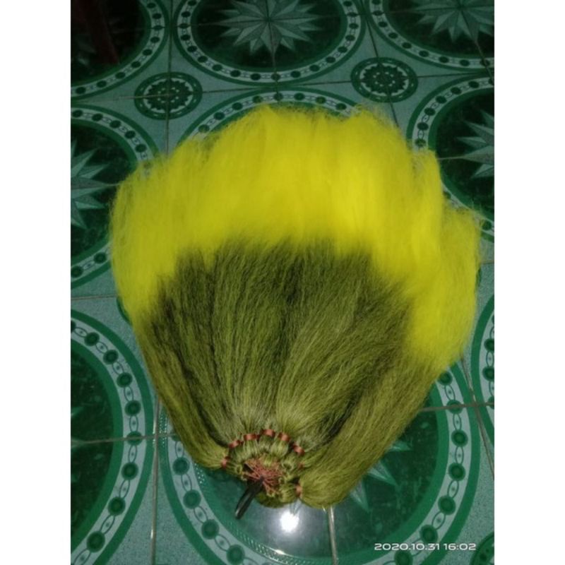 Jual Rambut Cemara Ombre Mix 2 Warna, Hitam - Kuning, Ukuran 90 Cm ...