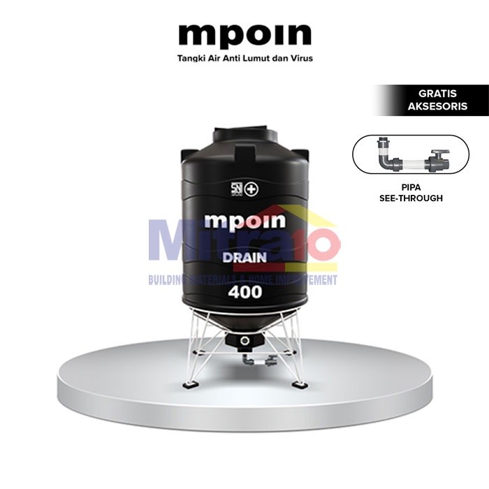 Jual Toren Air Mpoin Toren Air D400 350 Liter Drain Series Water Tank ...