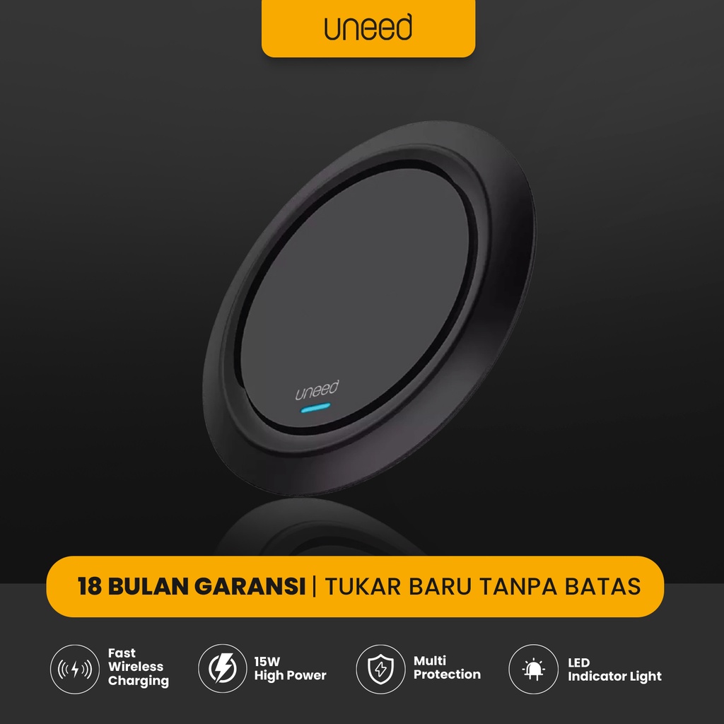 Jual UNEED Qi Wireless Charger 15W Fast Charging Pad with Type C - UWA252 | Shopee Indonesia
