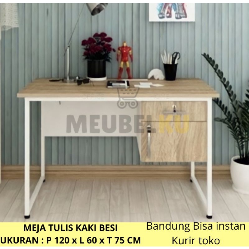 Jual Meja kantor Meja kaki besi orbitrend Meja kerja meja tulis setengah biro | Shopee Indonesia