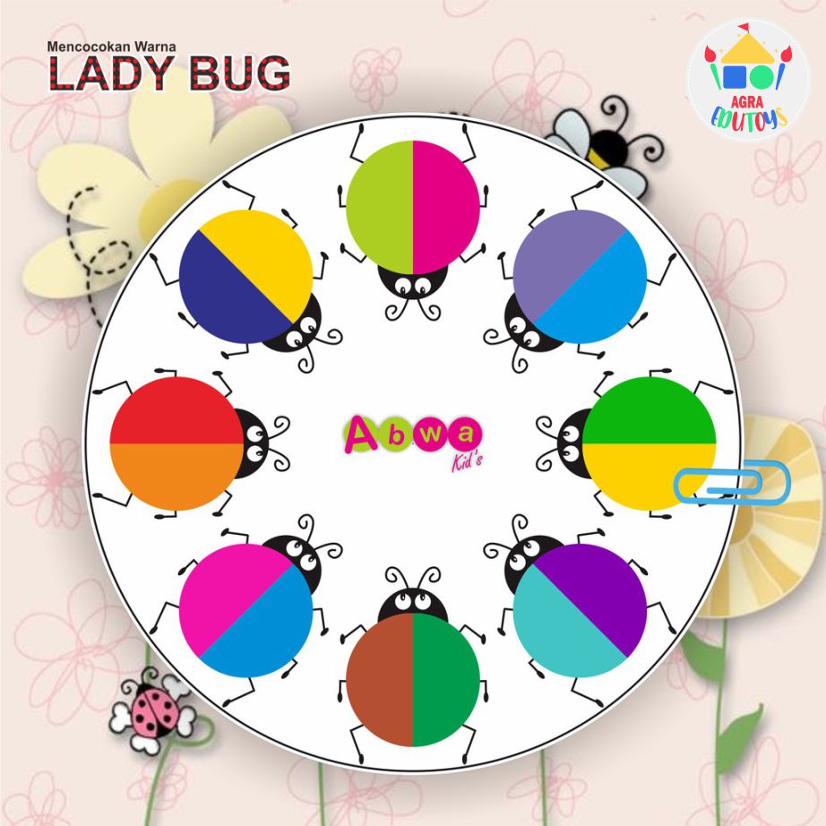 Jual Printable Busy Page Puzzle Kartu Bermain Anak Warna Kumbang Lady ...