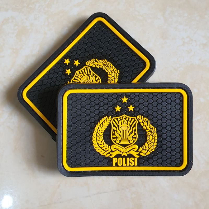 Jual patch rubber logo polisi tibrata kuning - polri - police ...