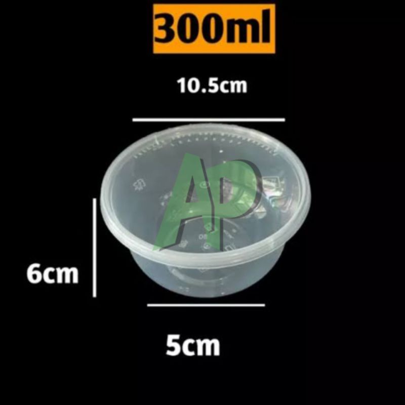 Jual Thinwall 300 ml bowl Atau Food Container Ukuran 300ml Bowl/Bulat ...