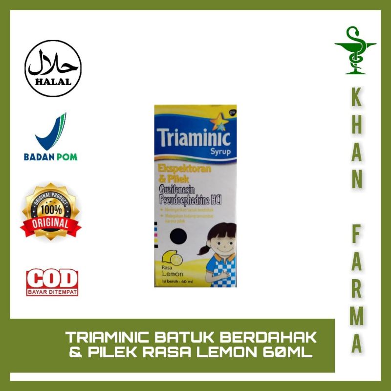 Jual TRIAMINIC EXPECTORANT & PILEK RASA LEMON OBAT BATUK BERDAHAK DAN ...