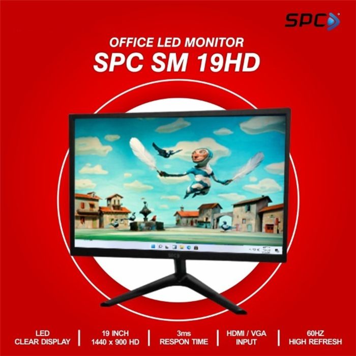 Jual Monitor Led SPC 19" 19 Inch VGA HDMI Resmi 1 Tahun | Shopee Indonesia