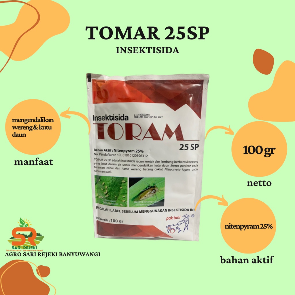 Jual TORAM 25SP 100GR INSEKTISIDA NITENPIRAM RACUN WERENG DAN PENGHISAP ...