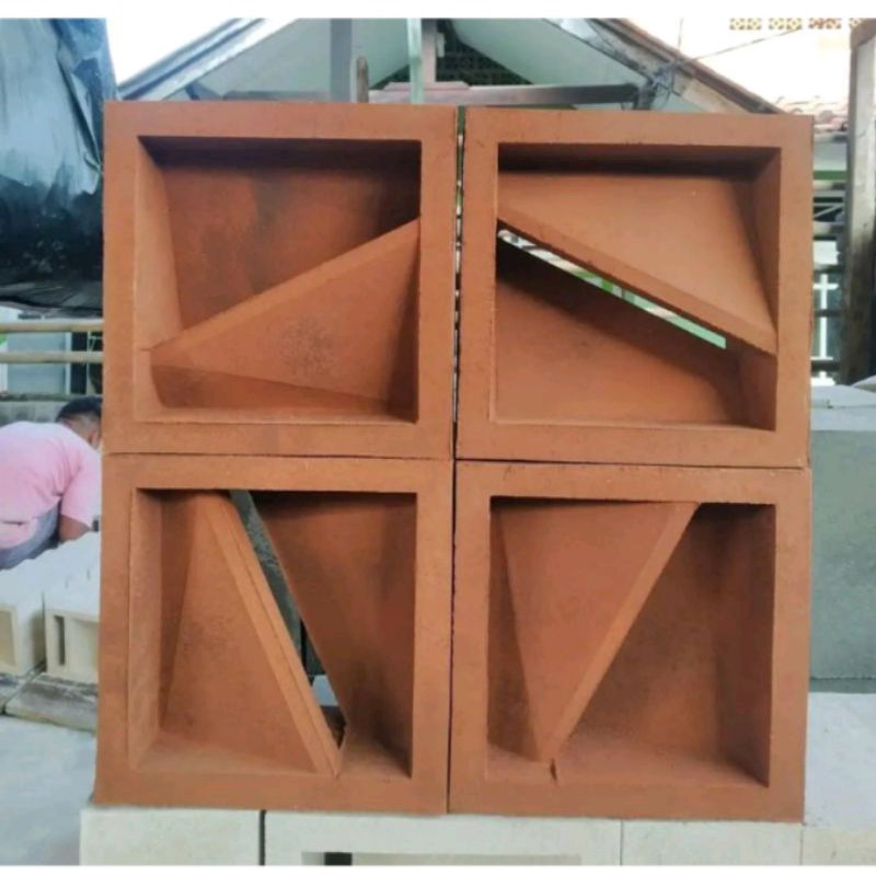Jual Roster beton minimalis modern motip MMC warna merah bata Taraccot ...