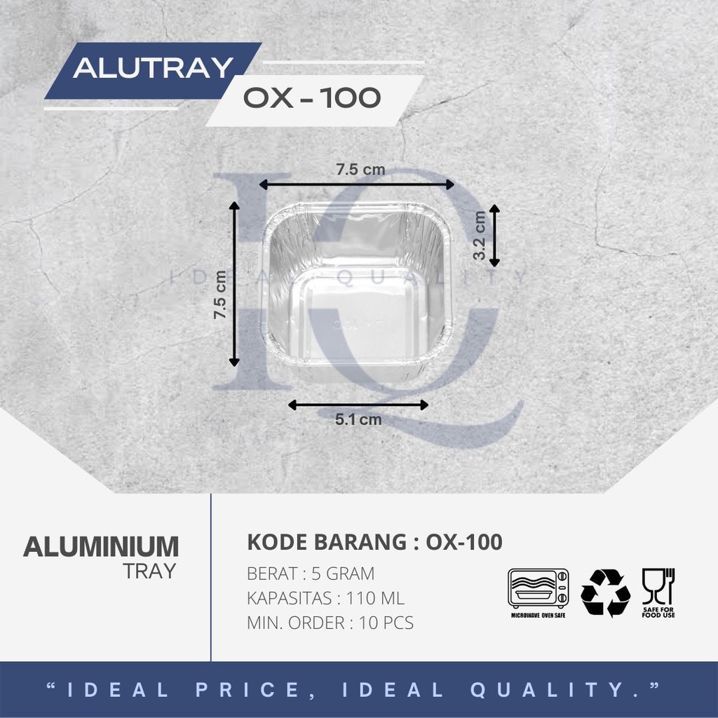 Jual LOYANG WADAH ALUMINIUM FOIL TRAY OX 100 ALUMINIUM TRAY CUP OX-100 + TUTUP PER PCS | Shopee ...