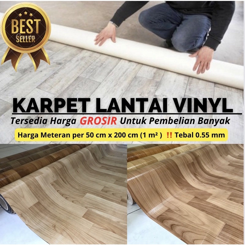Jual KARPET LANTAI VINYL IMPORT TEBAL 0.55 MM || METERAN PER 50 CM ...