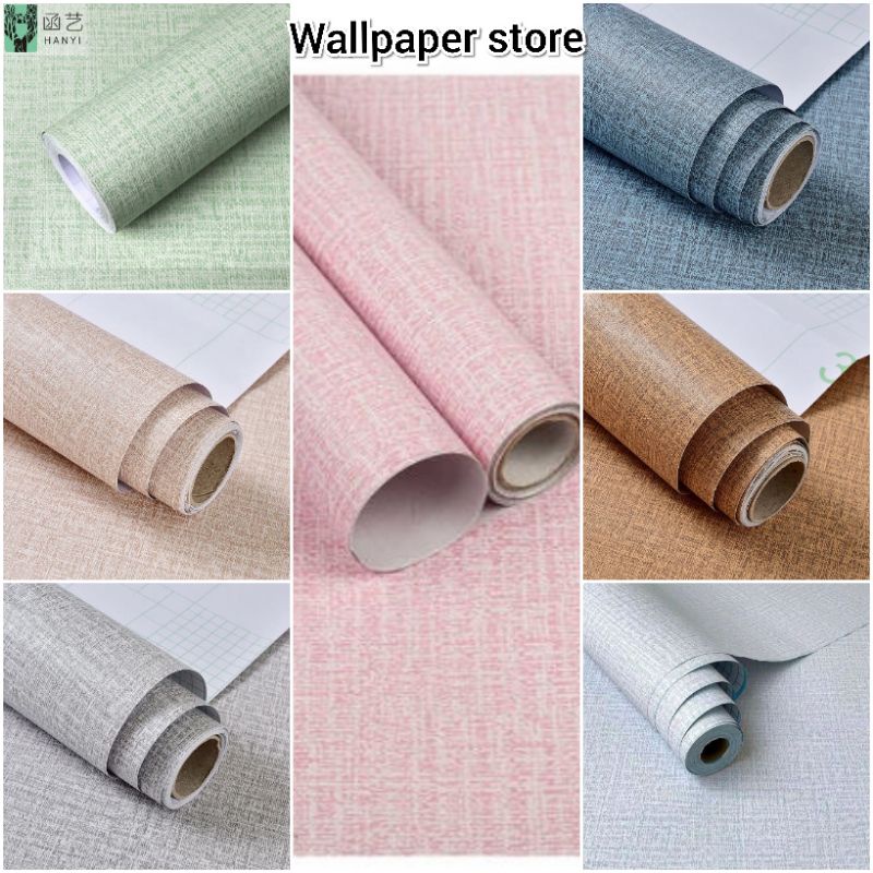 Jual Wallpaper Dinding Polos Sticker Dinding Polos Serat Kain Abu-abu ...