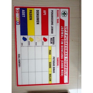 Jual Papan Jadwal Tim Bencana Red Code Dengan Nama | Shopee Indonesia